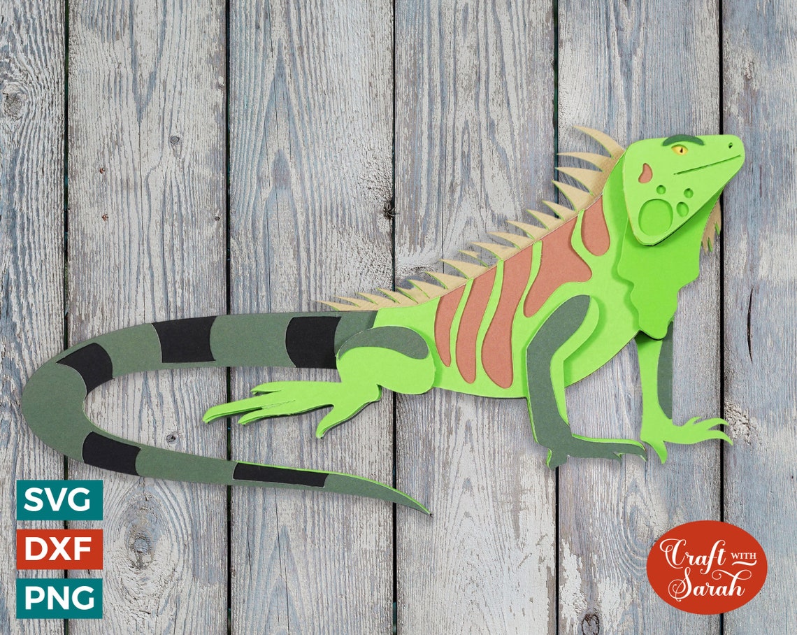Iguana SVG | 3D Layered Lizard Cutting File - Etsy