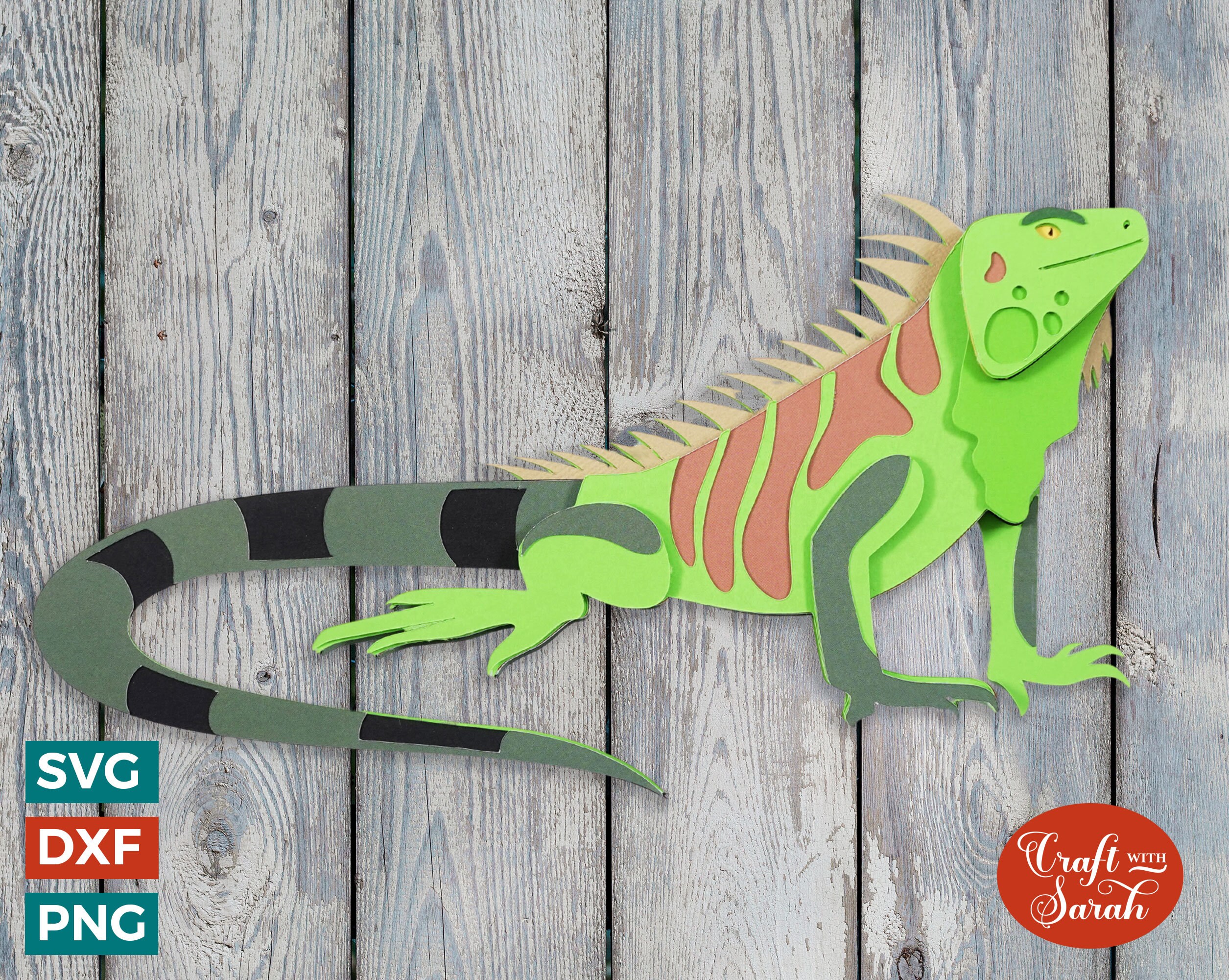 Iguana SVG | 3D Layered Lizard Cutting File - Etsy