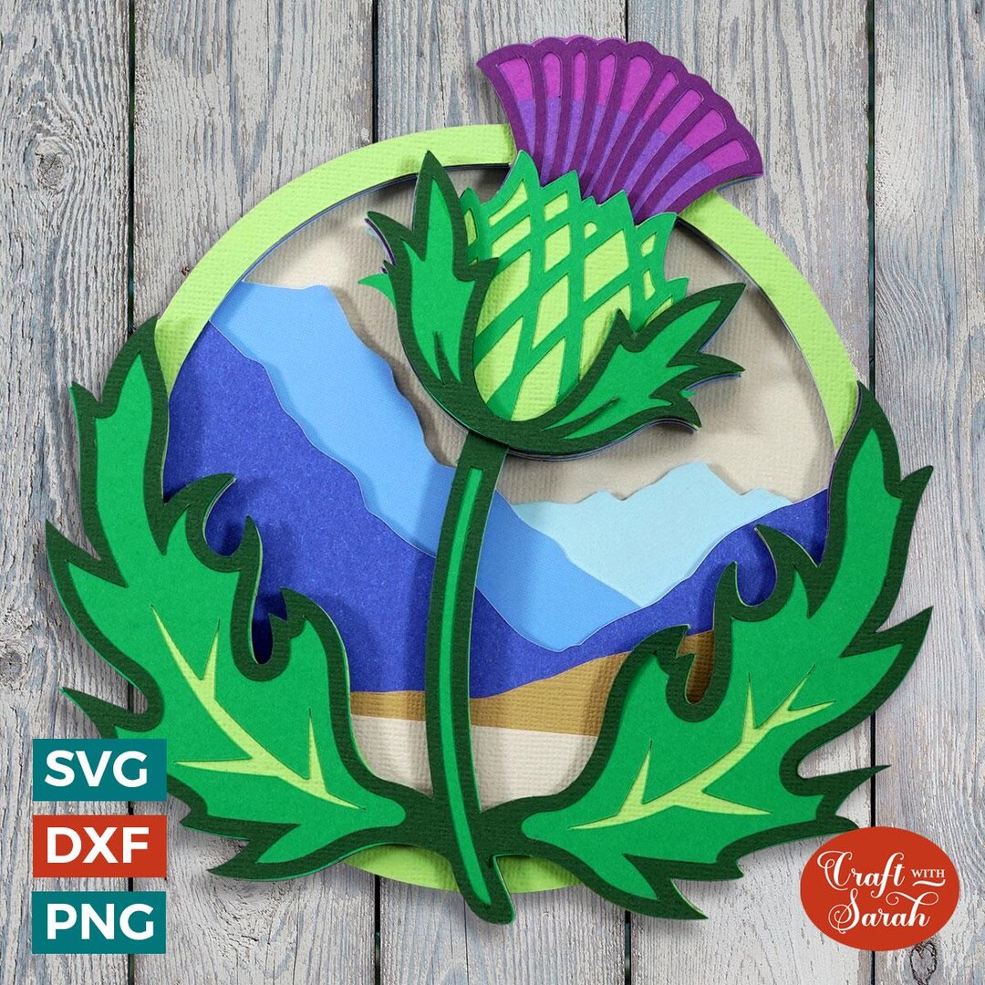 Scottish Thistles SVG | Layered Mountainside Thistles Cutting File - Etsy