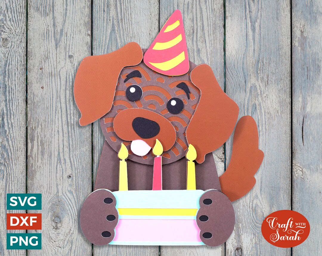 Birthday Dog SVG | Layered Birthday Party Dog Cutting File - Etsy