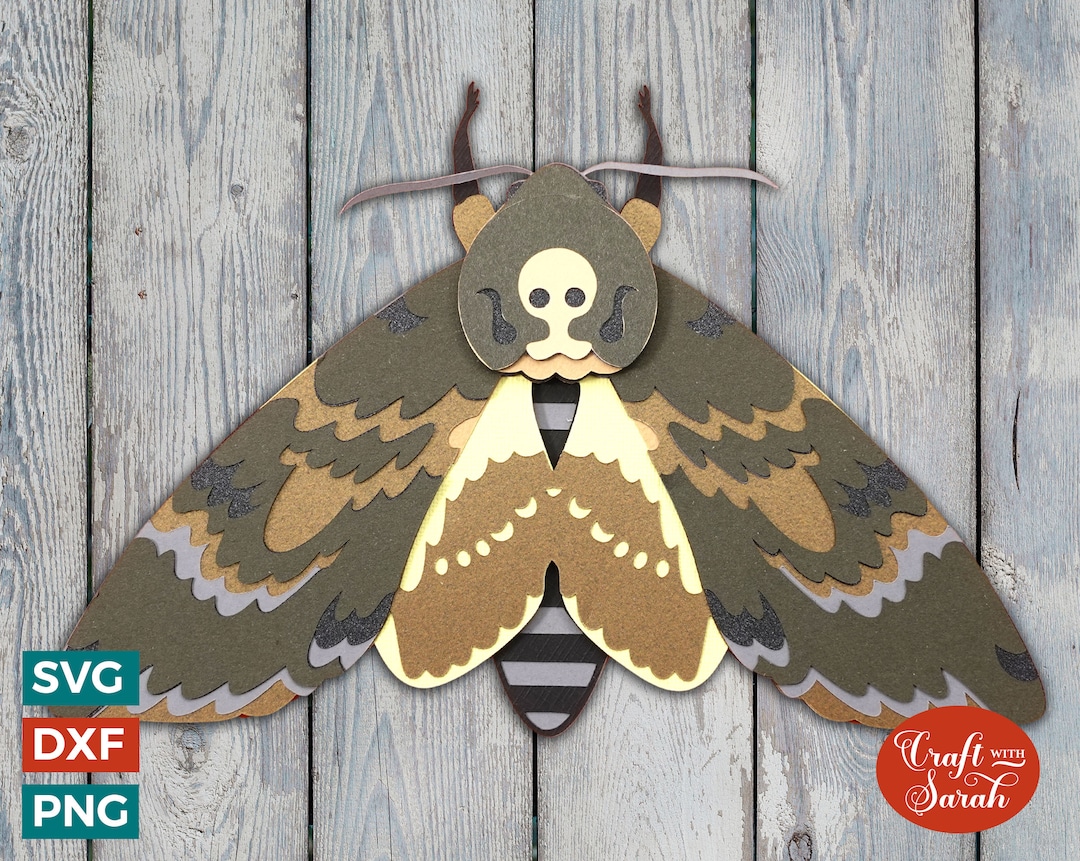 Death's Head Moth SVG | Layered Insect Cutting File - Etsy