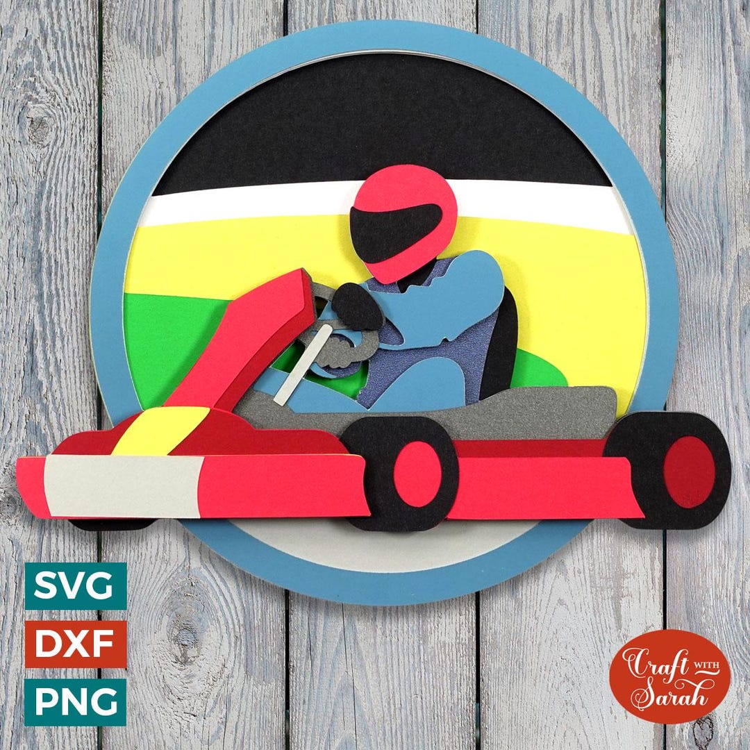 Go Karting SVG | 3D Layered Go Kart Cut Files - Etsy Canada
