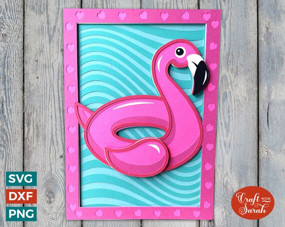 Flamingo Greetings Card Cutting File for Summer - Etsy