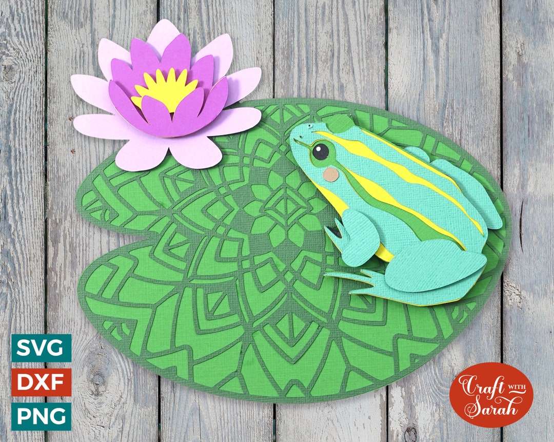 Frog & Lilypad SVG | 3D Layered Mandala Frog Cutting File - Etsy