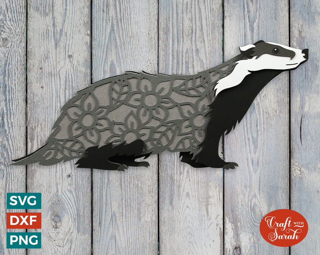 Badger SVG | Layered Woodland Badger Cutting File - Etsy