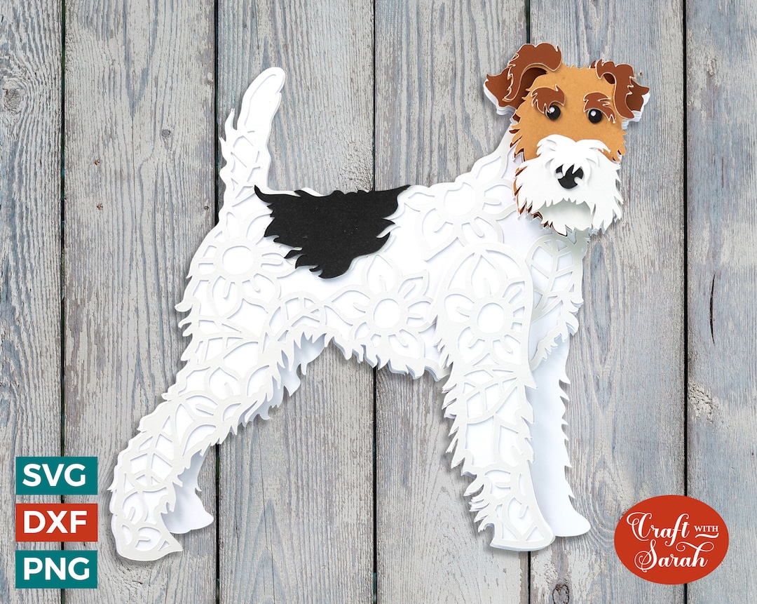 Fox Terrier SVG | Layered Wire Fox Terrier Cutting File - Etsy