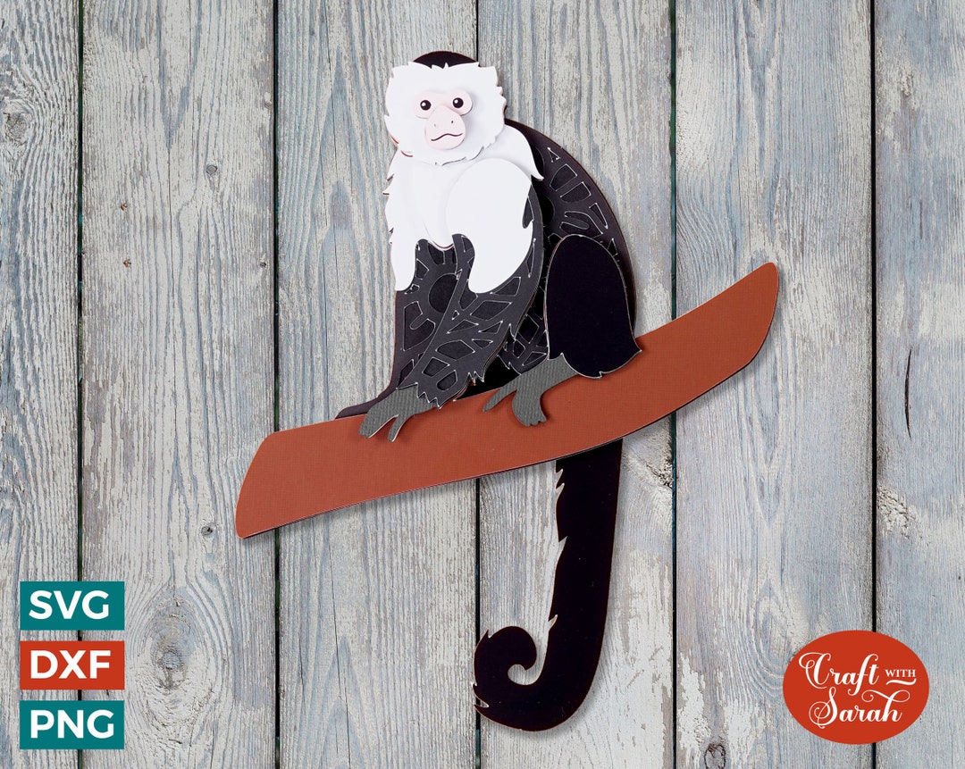 Capuchin SVG | 3D Layered Monkey Cutting File - Etsy