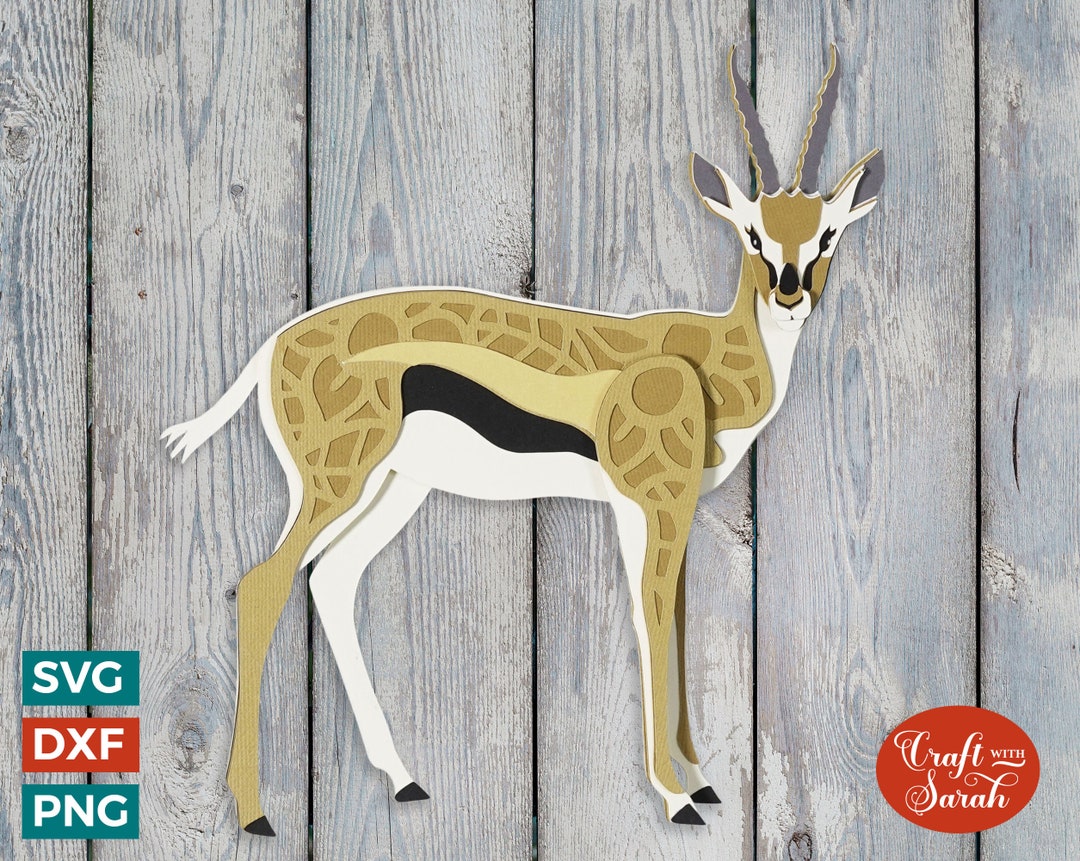 Gazelle SVG | Layered Gazelle Cutting File - Etsy