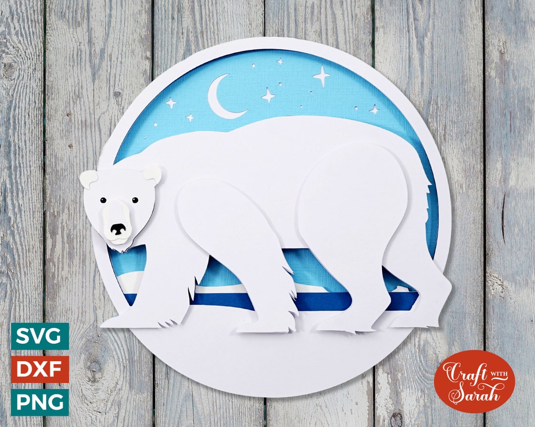 Polar Bear SVG | Layered Polar Bear in the Wild Cutting File - Etsy