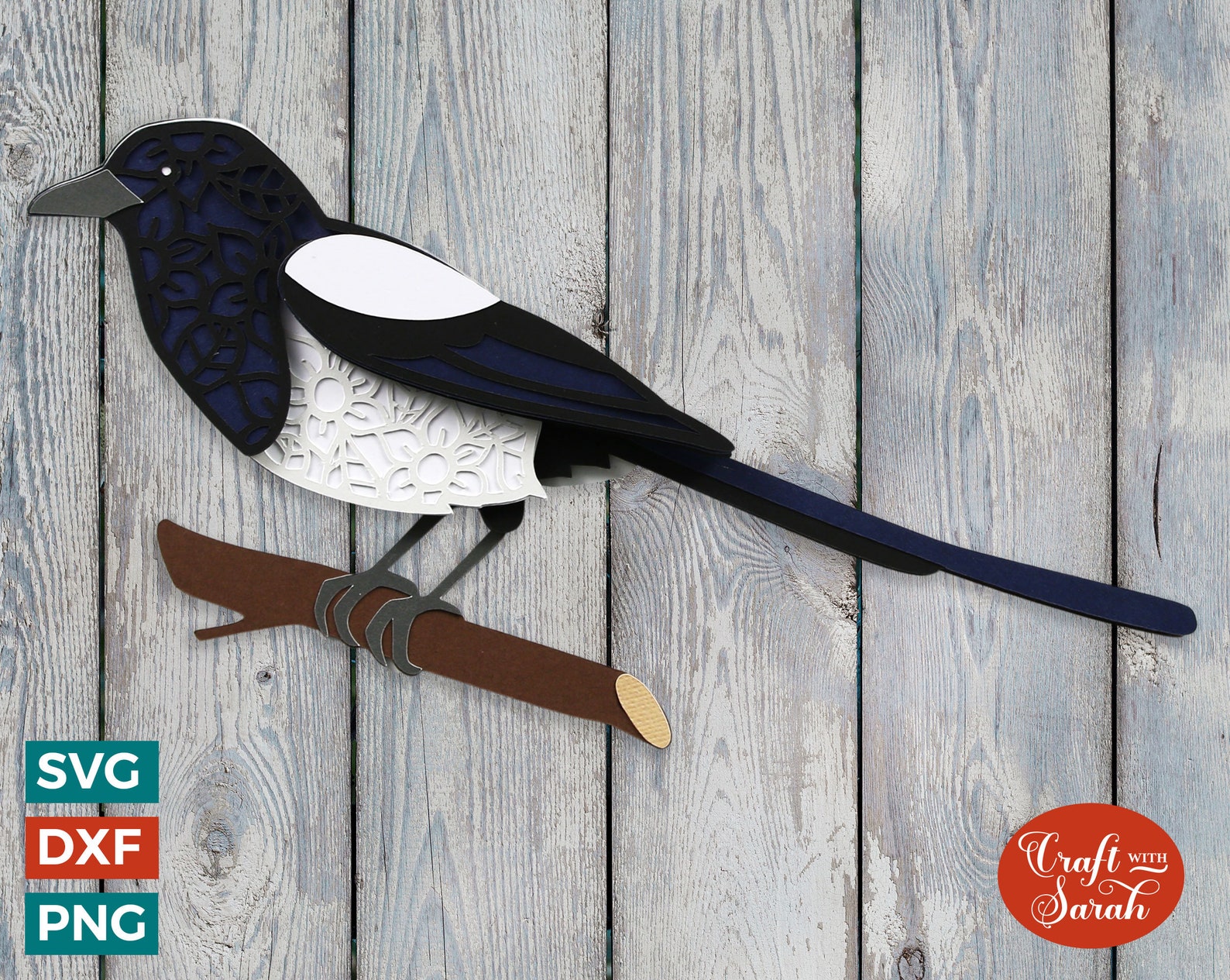 Magpie SVG | Layered Magpie Bird Cutting File - Etsy