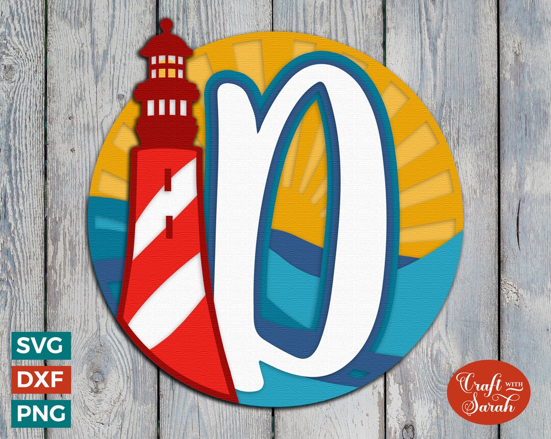 Lighthouse Letter D Layered SVG | 3D Lighthouse Alphabet - Etsy