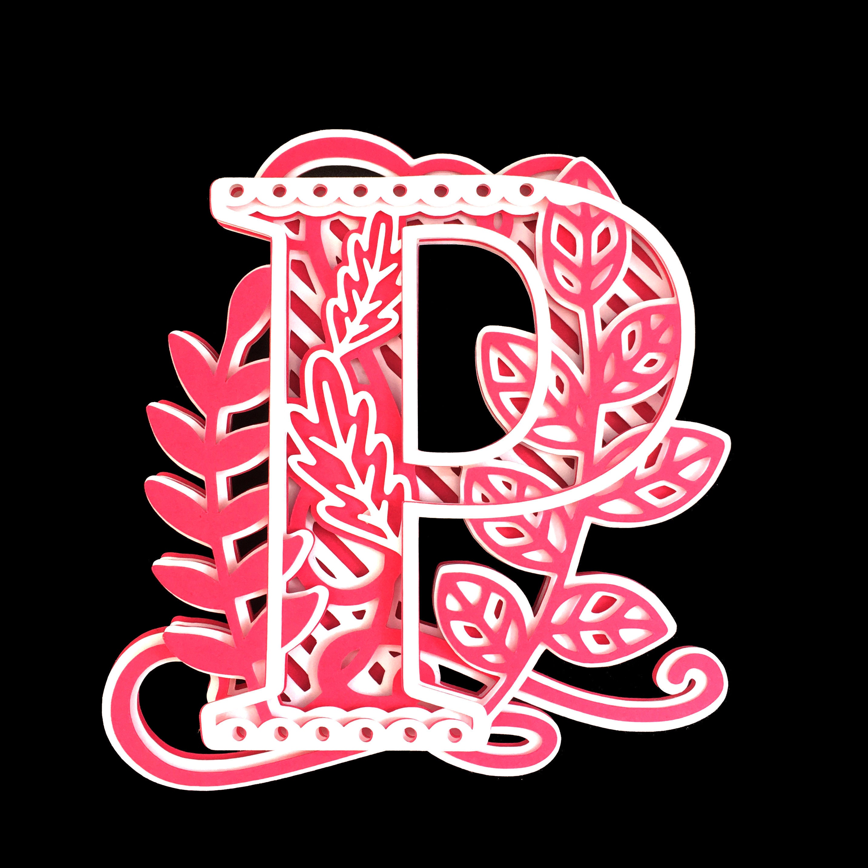 Letter P 3D Filigree Alphabet SVG for Cricut, 3D SVG P Monogram - Etsy
