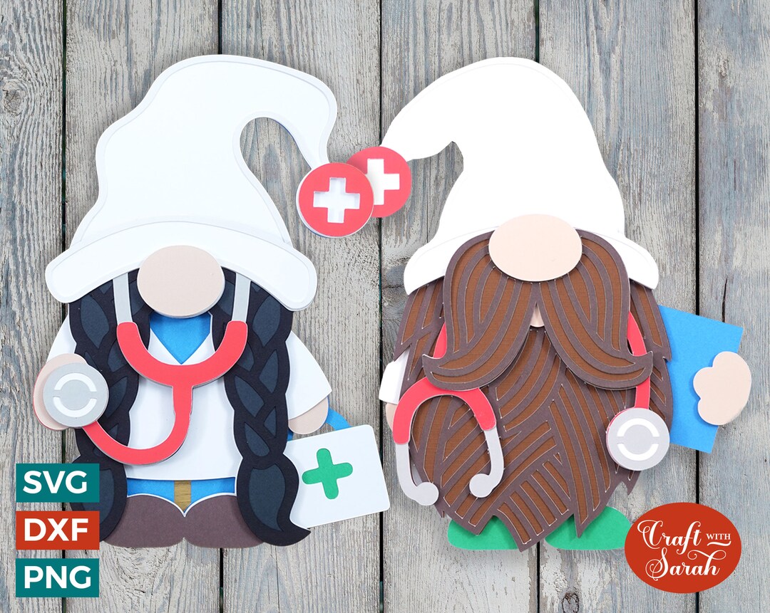 Pair of Doctor Gnomes | Medical Doctor Gnome Svgs - Etsy