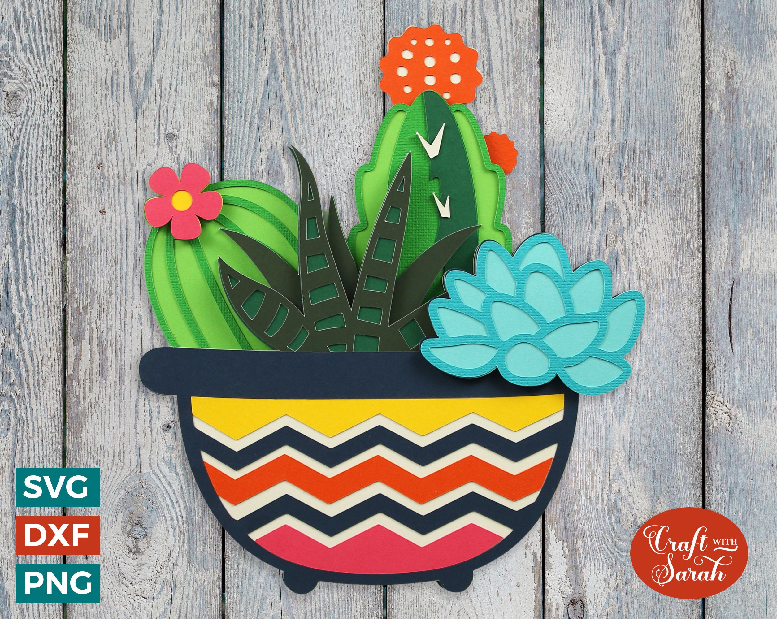 Succulents SVG | 3D Layered Cactus & Succulents Cutting File - Etsy