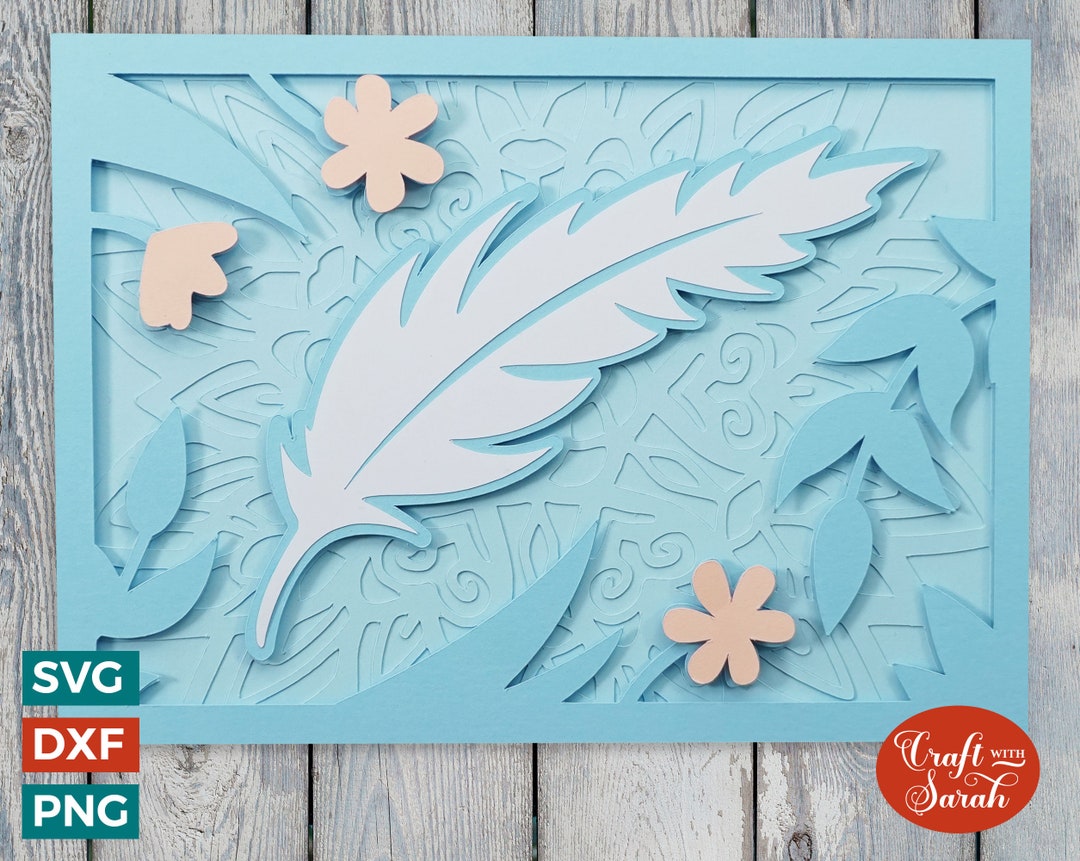 Feather Sympathy Card | Layered Sympathy Card SVG - Etsy