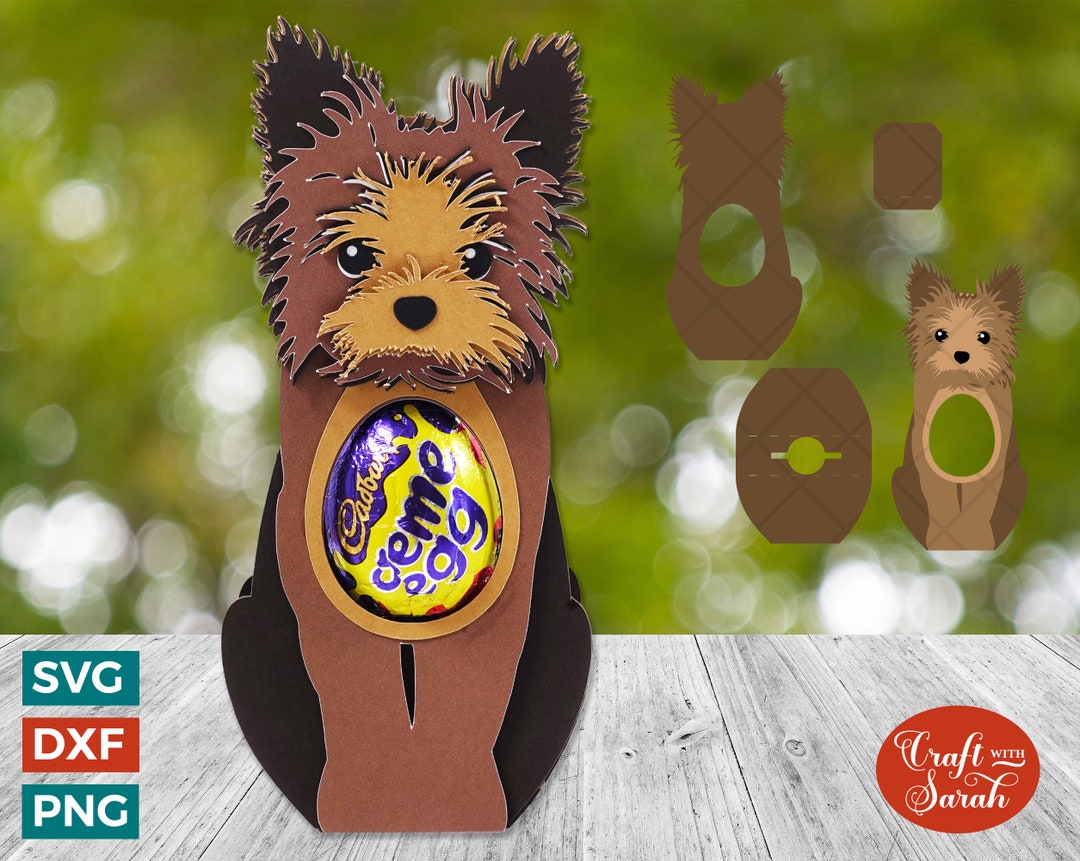 Yorkie Egg Holder SVG | Easter Yorkie Chocolate Egg Holder - Etsy