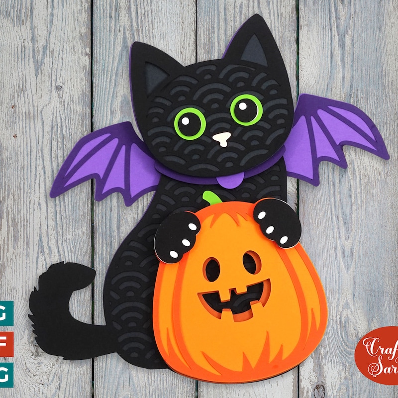 Halloween Cat Svg - Etsy