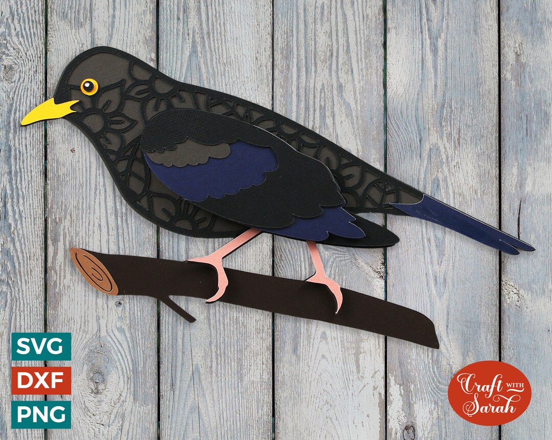 Blackbird SVG | Layered British Blackbird Cutting File - Etsy