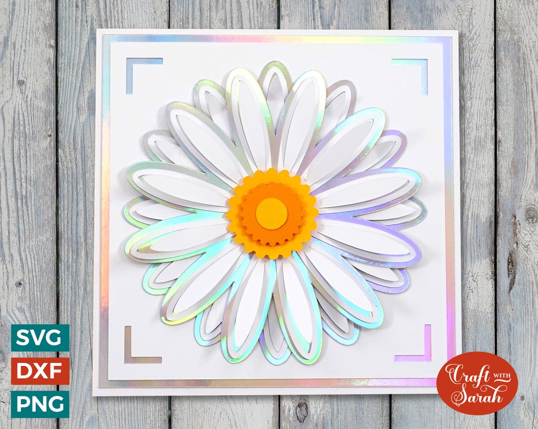 Daisy Card SVG | Flower Popout Greetings Card Cutting File - Etsy