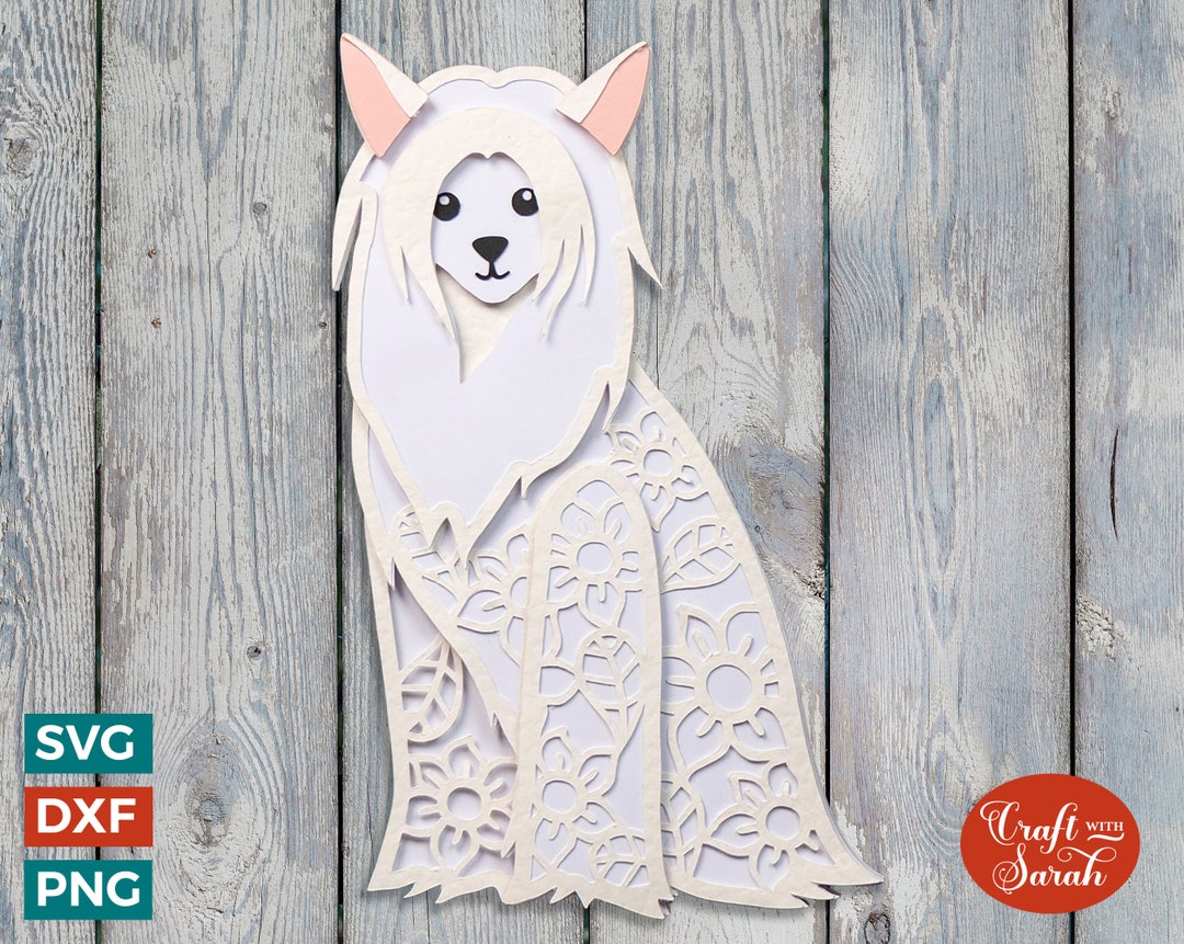 Chinese Crested Powder Puff SVG | Layered Powder Puff Cutting File - Etsy