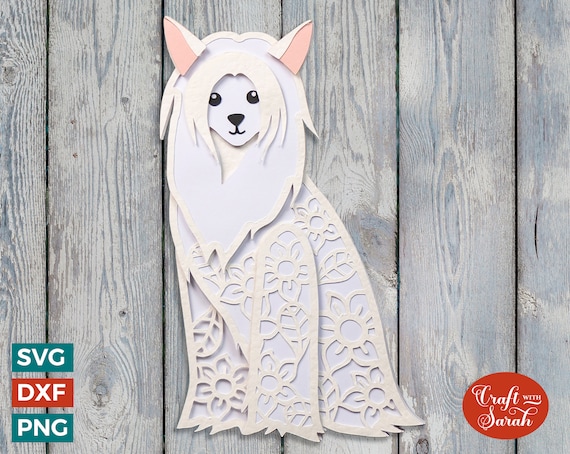 Chinese Crested Powder Puff SVG Layered Powder Puff Cutting - Etsy