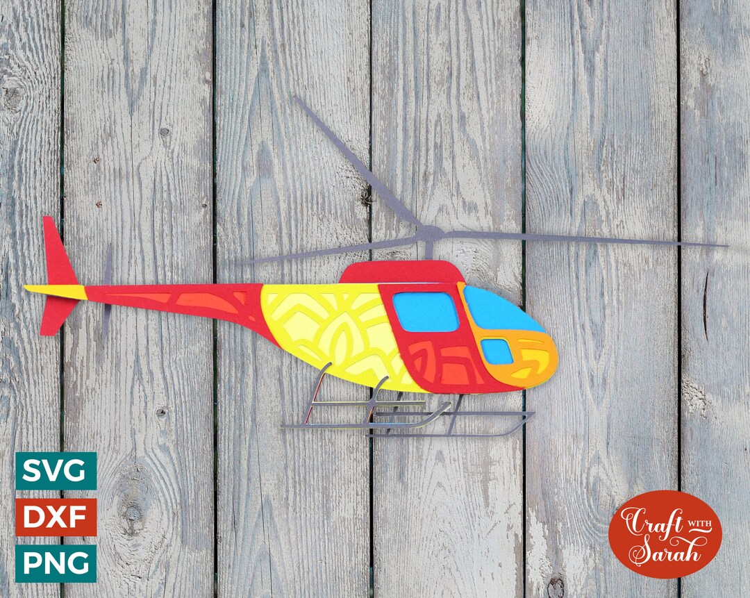 Helicopter SVG | Layered 3D Helicopter Cutting File - Etsy