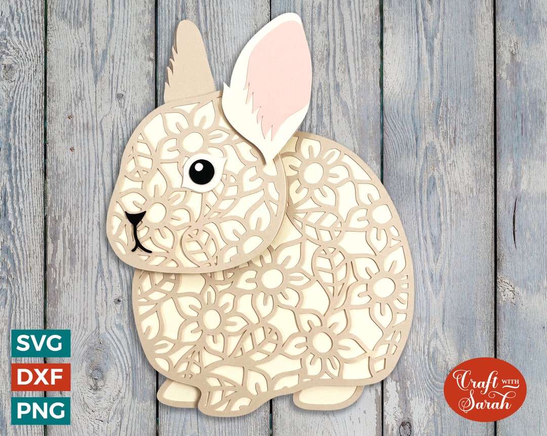 Rabbit SVG | Layered Dwarf Rabbit Cutting File - Etsy