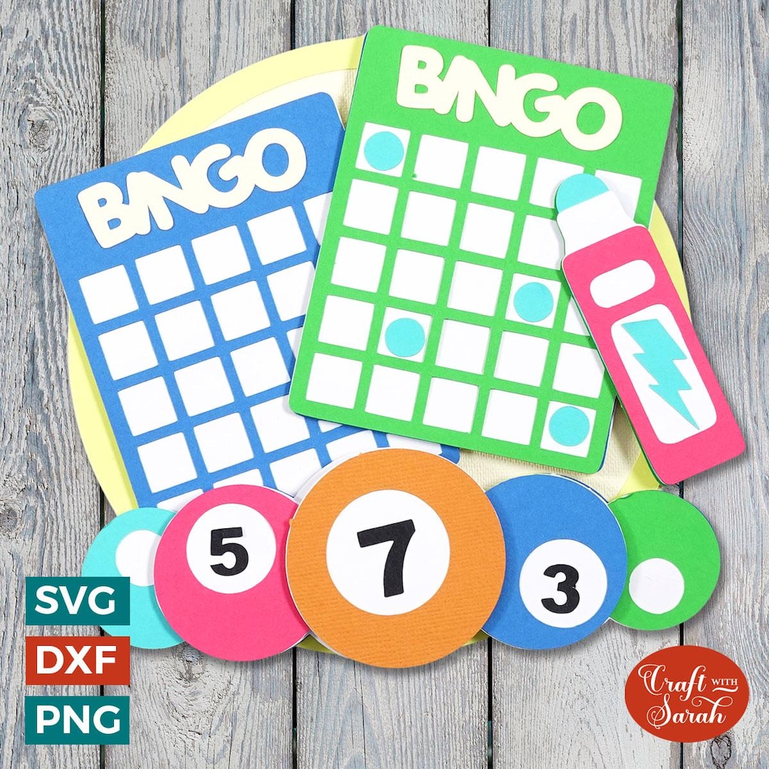 Bingo SVG | Layered Bingo Card Cut Files - Etsy