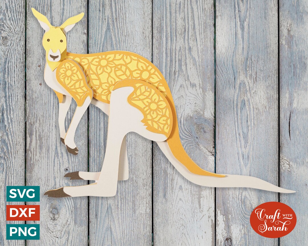 Kangaroo SVG | Layered Kangaroo Cutting File - Etsy