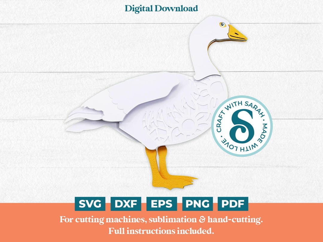 Goose SVG | Layered Bird Cutting File - Etsy