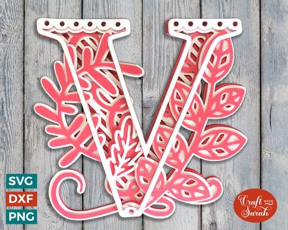 Letter V 3D Alphabet SVG for Cricut 3D SVG V Monogram - Etsy