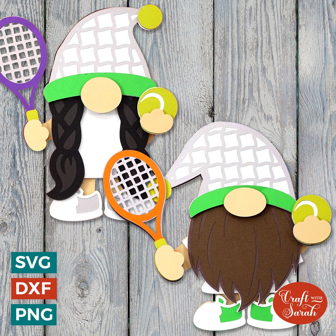 Tennis Gnome Svgs | Layered Male & Female Sport Gonk Cut Files - Etsy