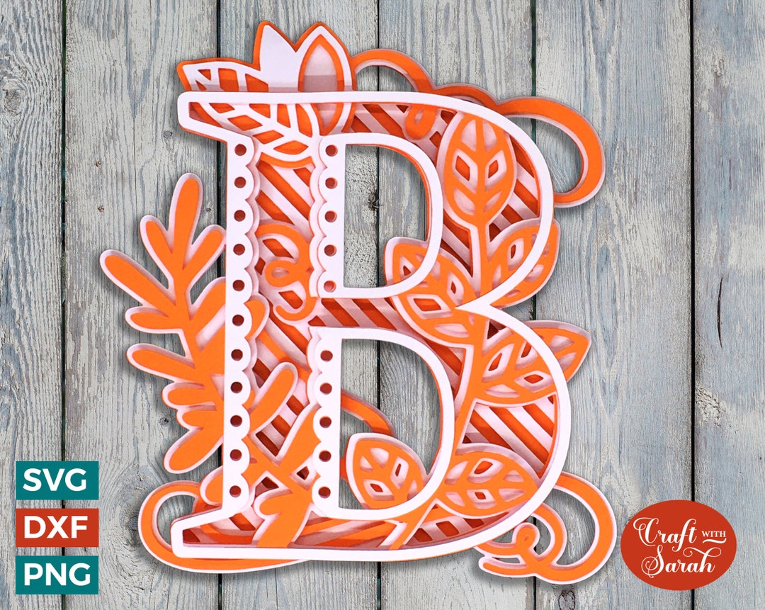 Letter B 3D Alphabet SVG for Cricut, 3D SVG Letters B Monogram - Etsy