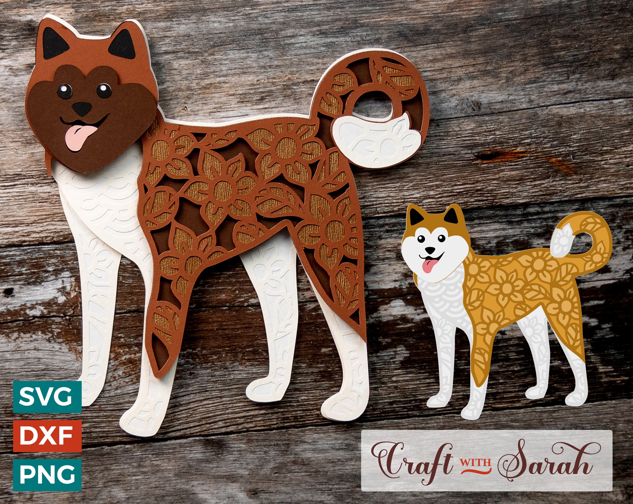 Akita SVG Layered Japanese Akita Dog Cutting File | Etsy