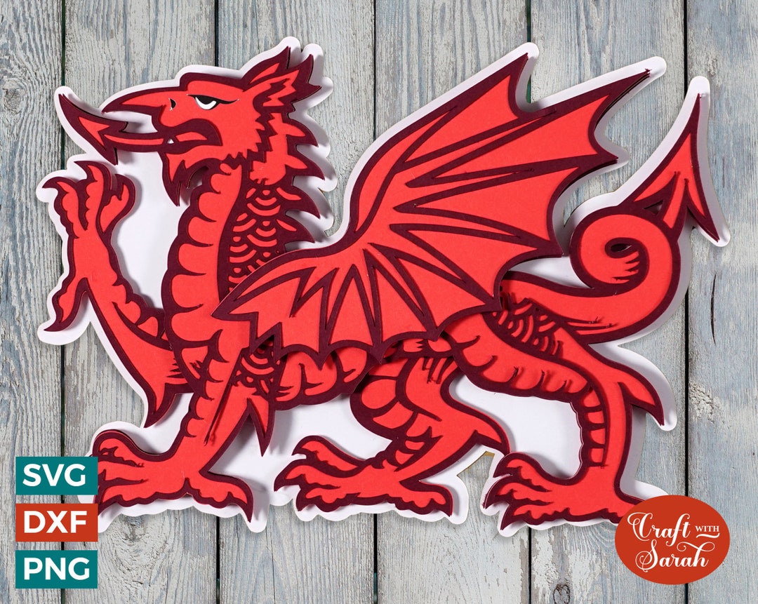 Welsh Dragon SVG | Layered Welsh Dragon Cutting File - Etsy