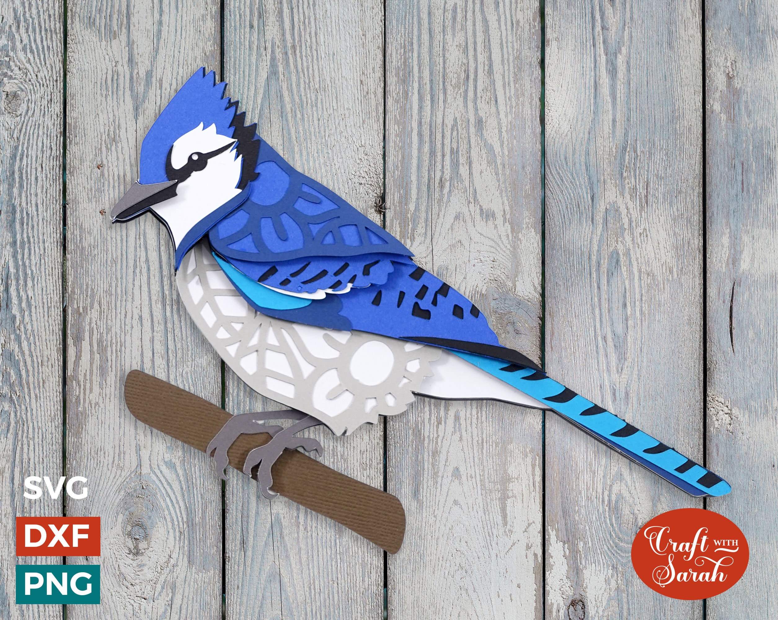 Blue Jay Bird SVG | Layered Blue Jay Bird Cutting File - Etsy