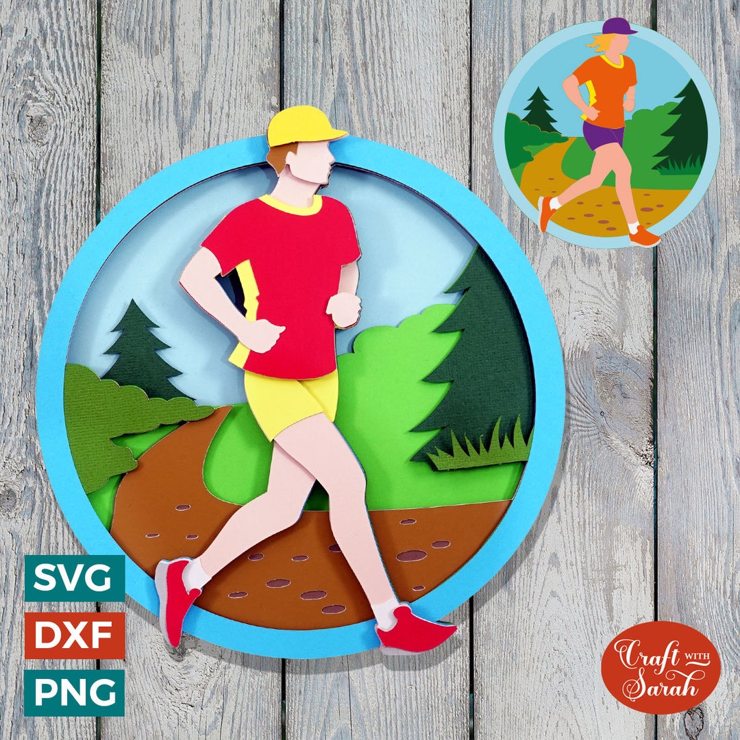 Cross Country Running SVG | Male & Female Trail Running Cut Files - Etsy