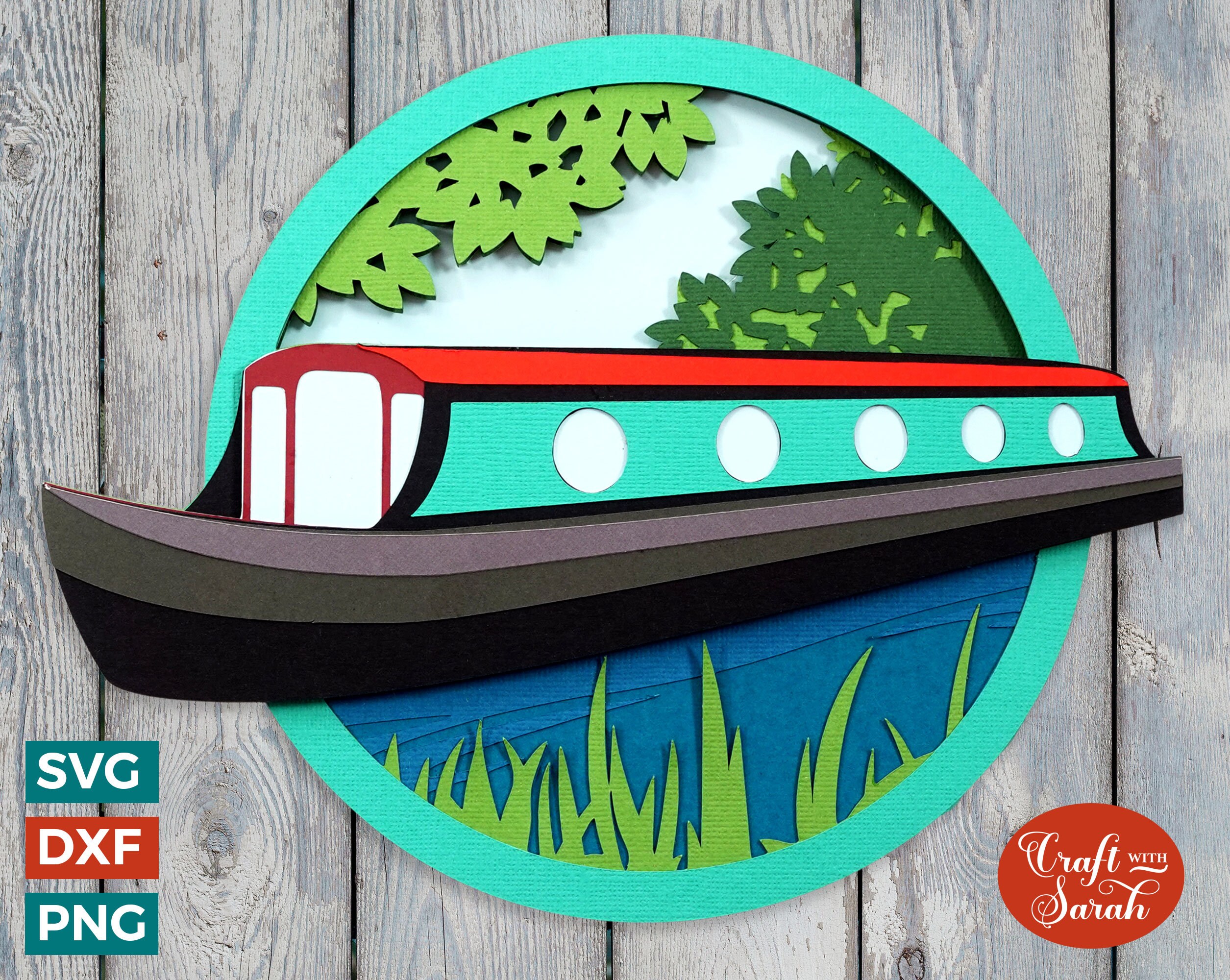 Narrowboat SVG | Layered Canal Boat Cutting File - Etsy