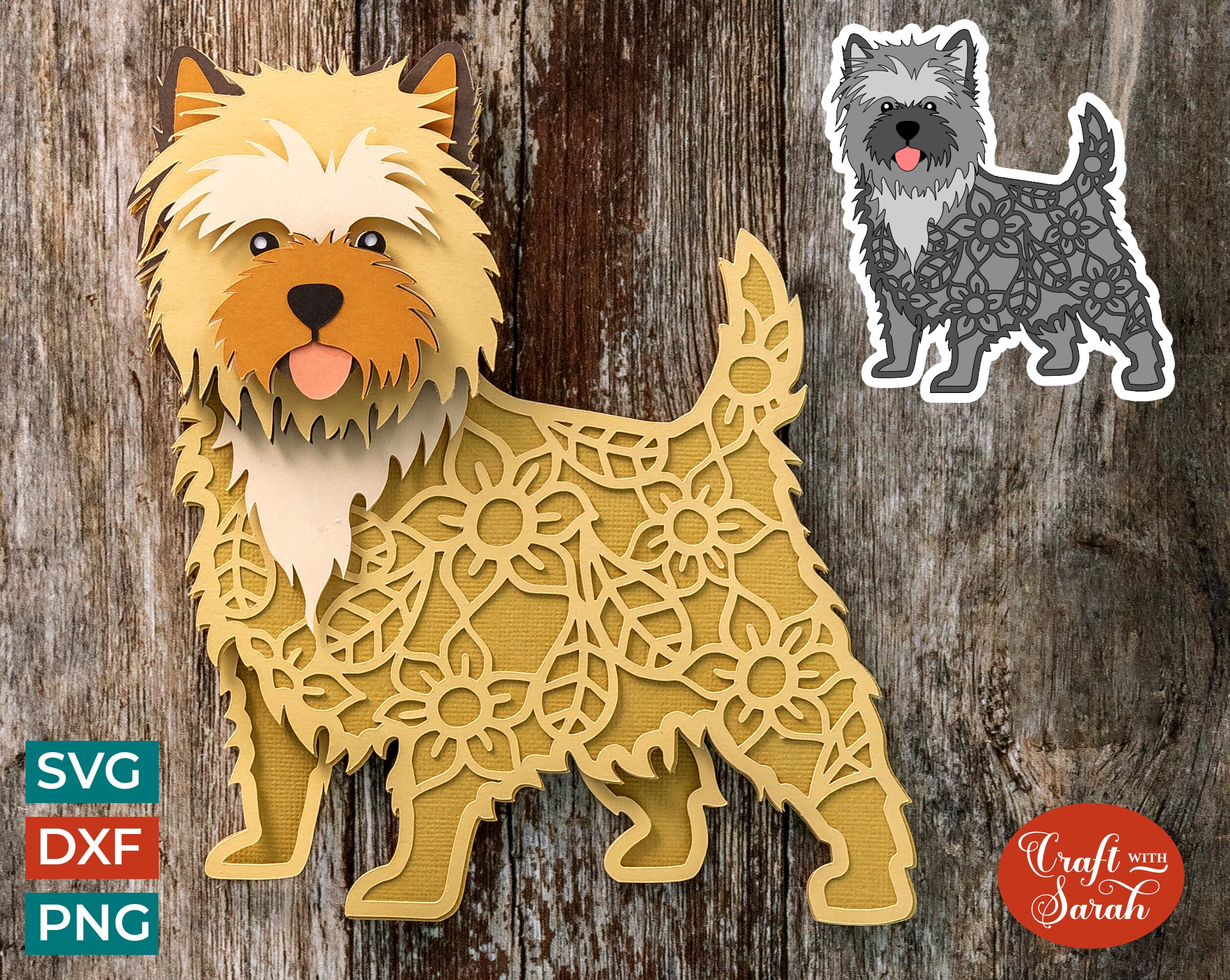 Cairn Terrier SVG Layered Cairn Terrier Cutting File | Etsy