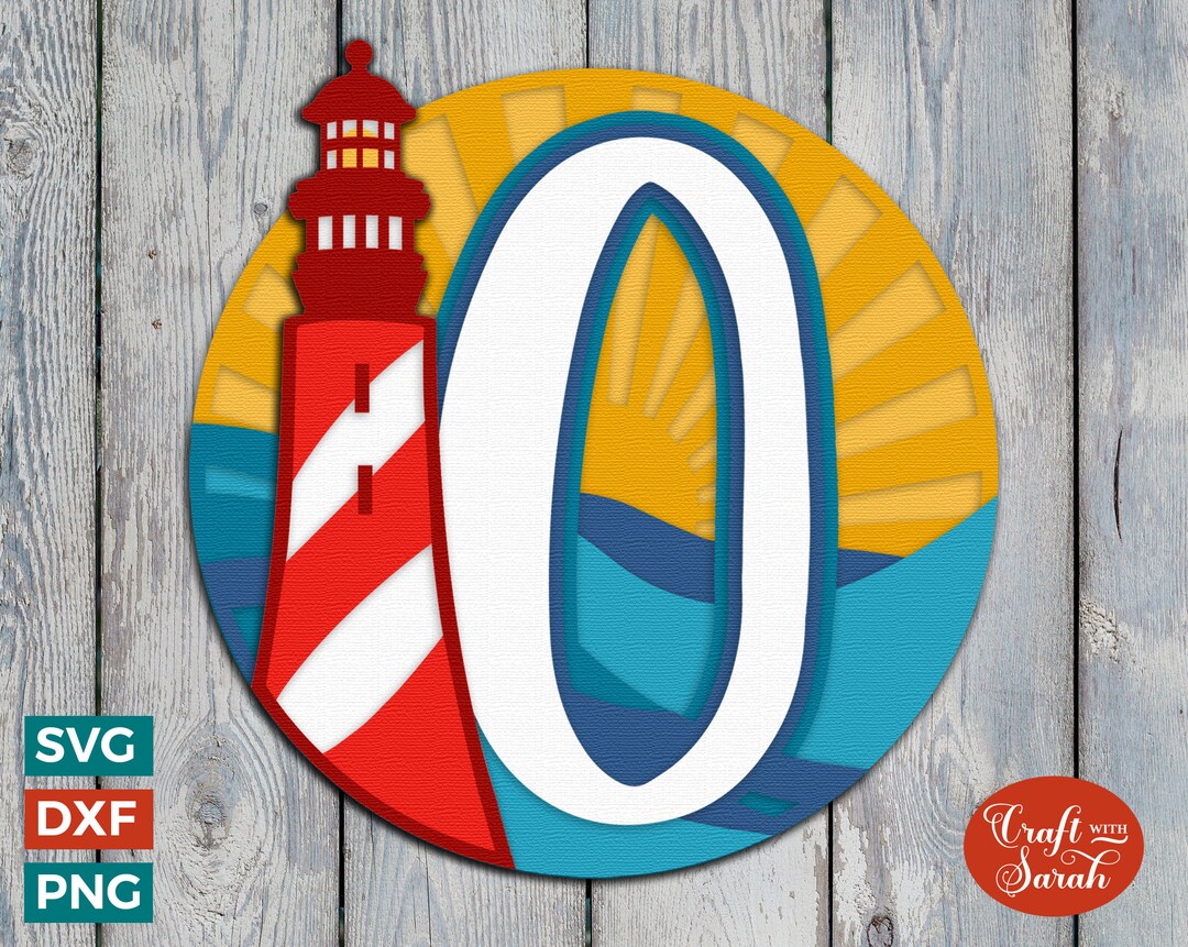 Letra del faro O Alfabeto del faro SVG / 3D en capas - Etsy España