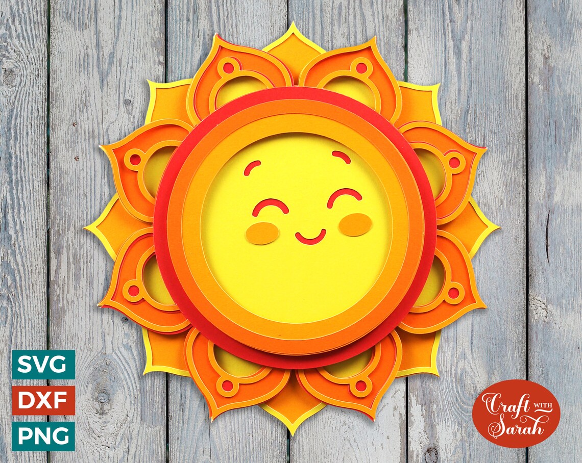 Summer Sunshine SVG Layered Sun Cut File | Etsy