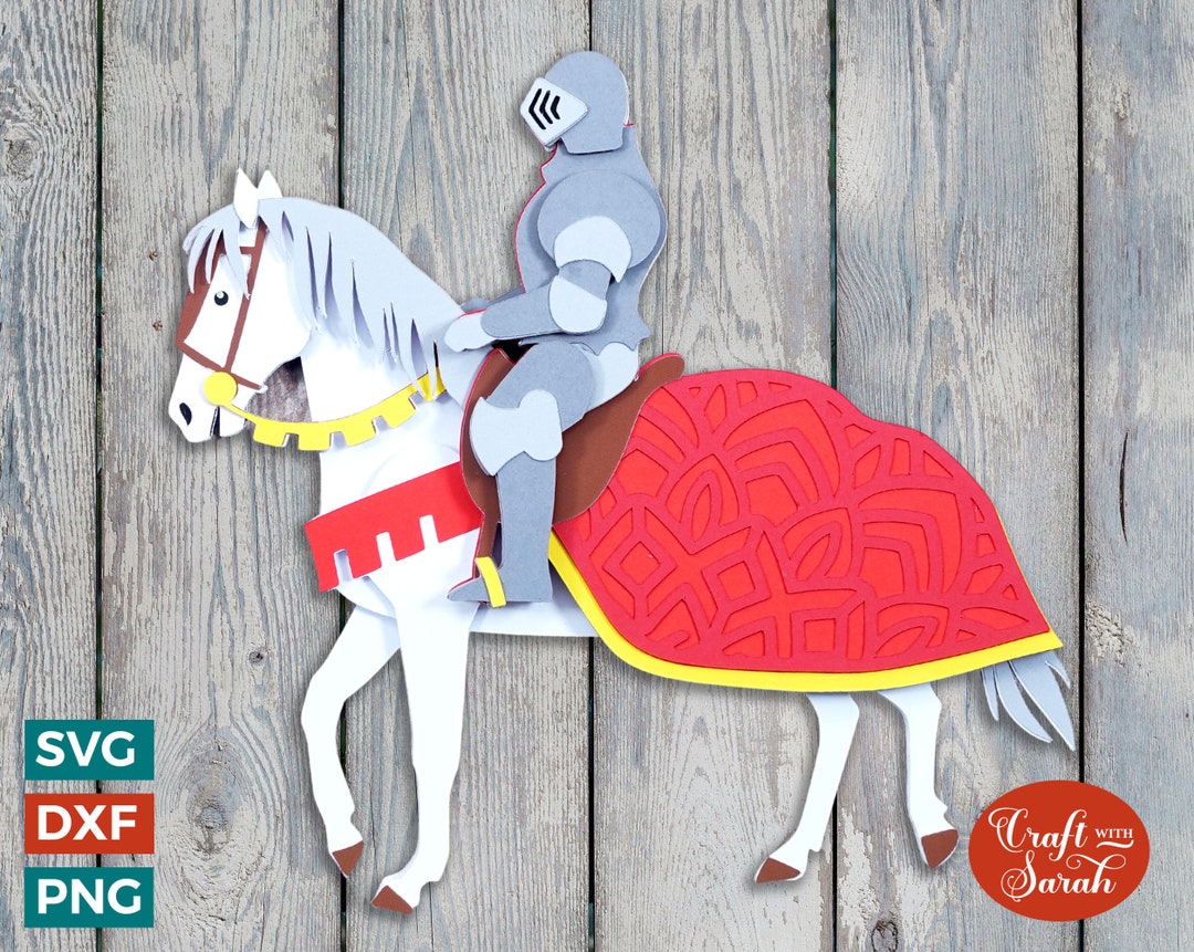 Knight on Horse SVG | 3D Layered Horseman Cutting File - Etsy