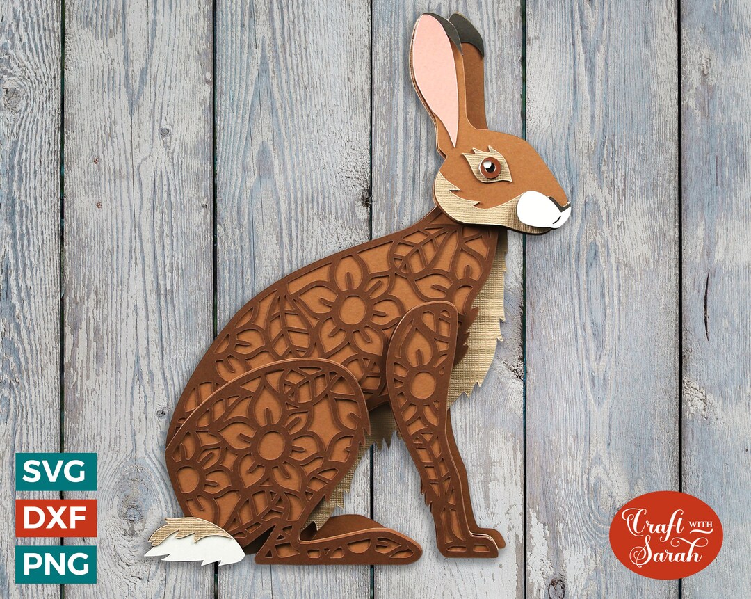 Hare SVG | Layered Woodland Hare Cutting File - Etsy