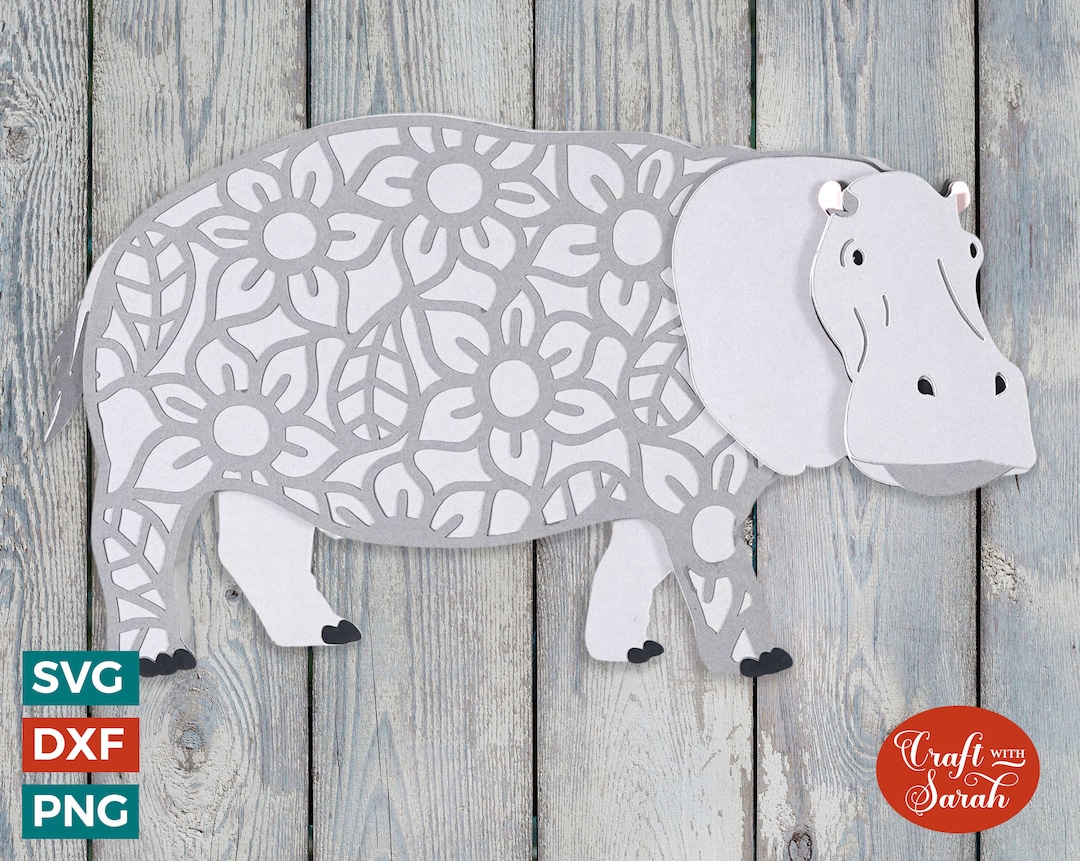 Hippo SVG | Layered Hippo Cutting File - Etsy