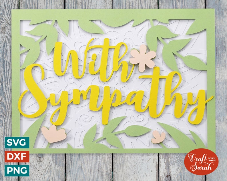 With Sympathy Card Layered Sympathy Card SVG - Etsy