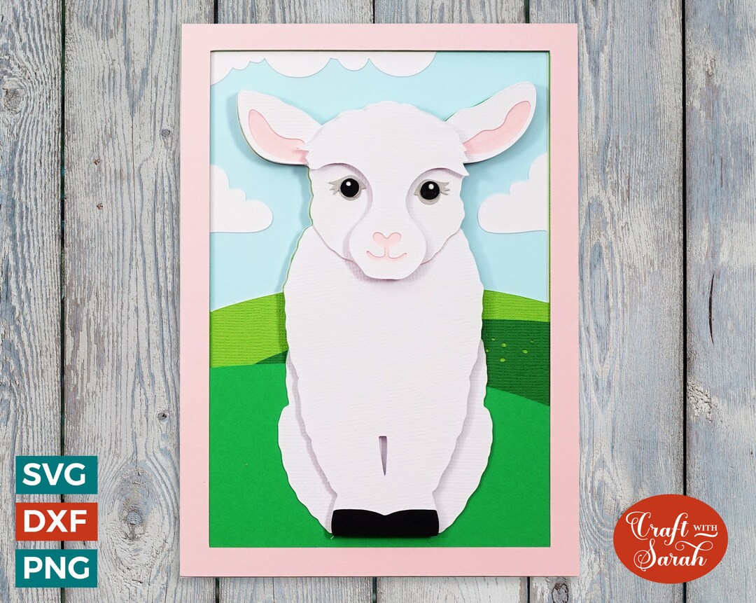 Spring Lamb Card SVG | Easter Lamb Greetings Card Cutting File - Etsy