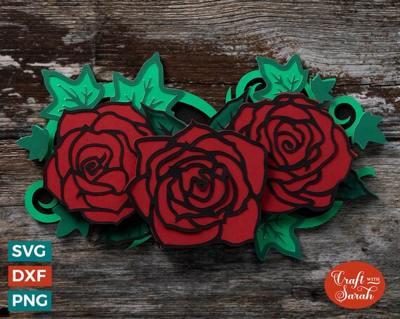 Gothic Roses Layered SVG 3D Rose Flowers SVG | Etsy