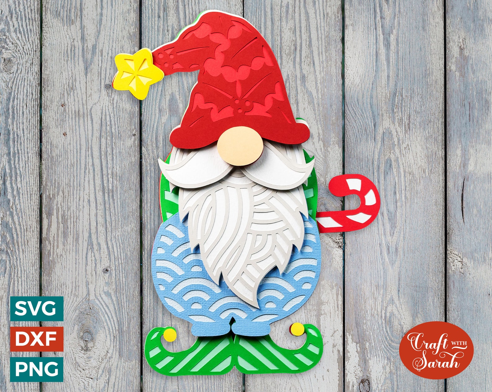 Christmas Gnome SVG File | Layered Christmas Gonk Cutting File - Etsy UK