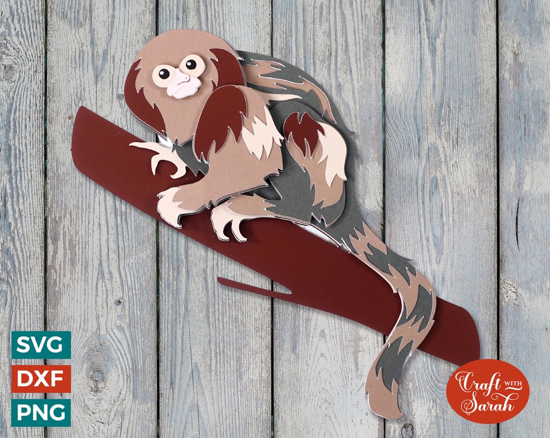 Marmoset SVG | 3D Layered Monkey Cutting File - Etsy