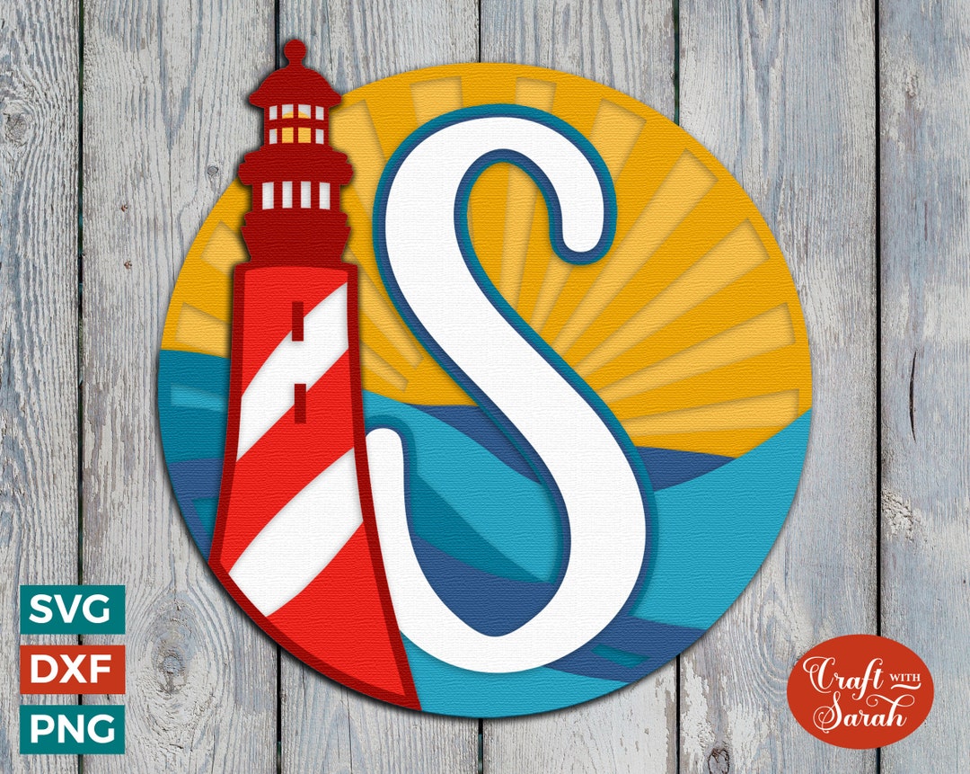 Lighthouse Letter S Layered SVG | 3D Lighthouse Alphabet - Etsy